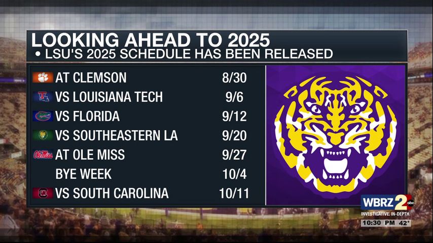 LSU Football releases 2025 schedule