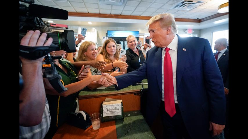 In court, Trump faced charges with no cameras present. Outside, he ...