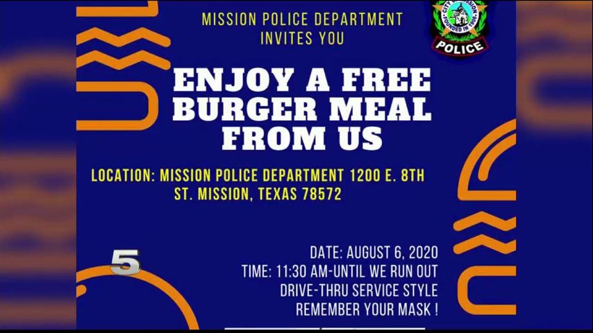 Mission Police Department to hand out free meals