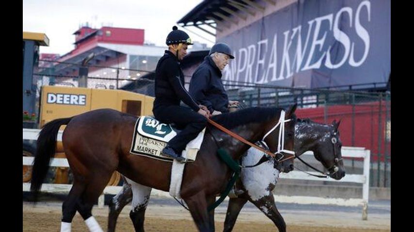 The Latest: Infield crowd sparse hours before the Preakness