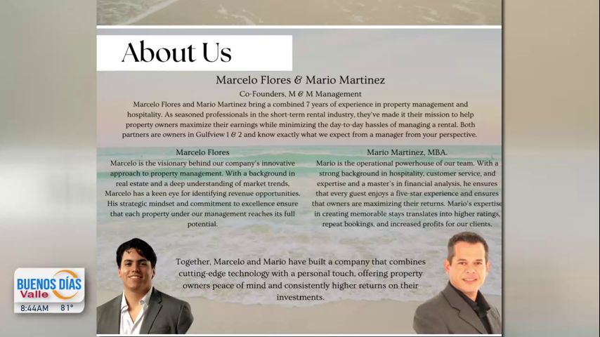 M & M Management, empresa dedicada a bienes raíces en el Valle