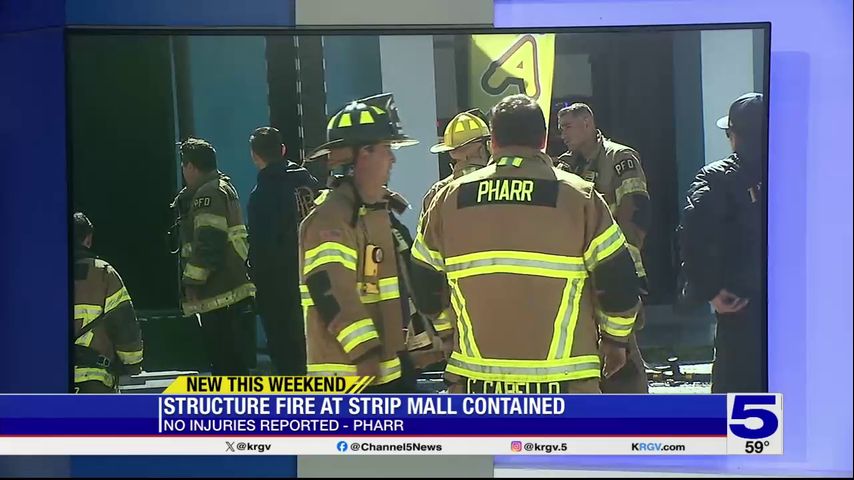 Pharr Fire Department contain fire at strip mall