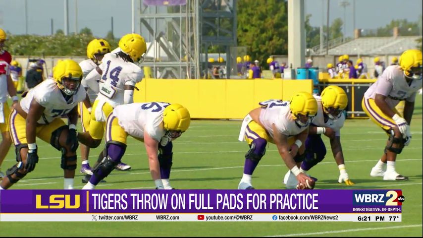 LSU Football throws on pads, offensive line struggles