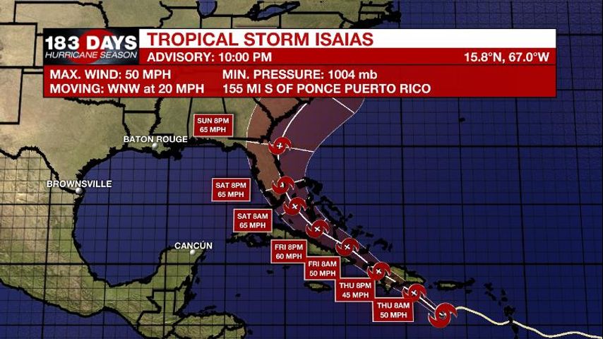 Tropical Storm Isaias forms in Caribbean Sea