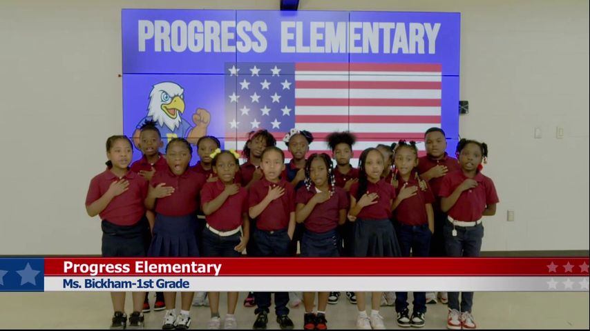 The Pledge of Allegiance, Progress Elementary, Ms. Bickham, 1st Grade