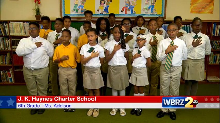 Pledge of Allegiance: J.K. Haynes Charter School, Ms. Addison 6th Grade