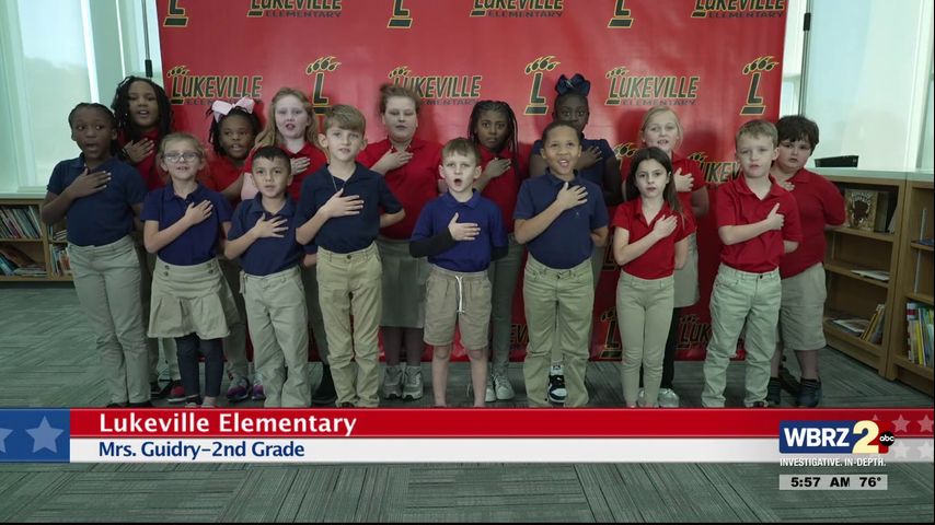 The Pledge of Allegiance, Lukeville Elementary, Mrs. Guidry, 2nd Grade