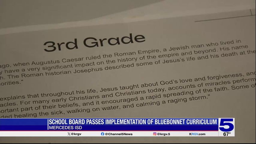 Mercedes ISD school board passes implementation of Bluebonnet curriculum