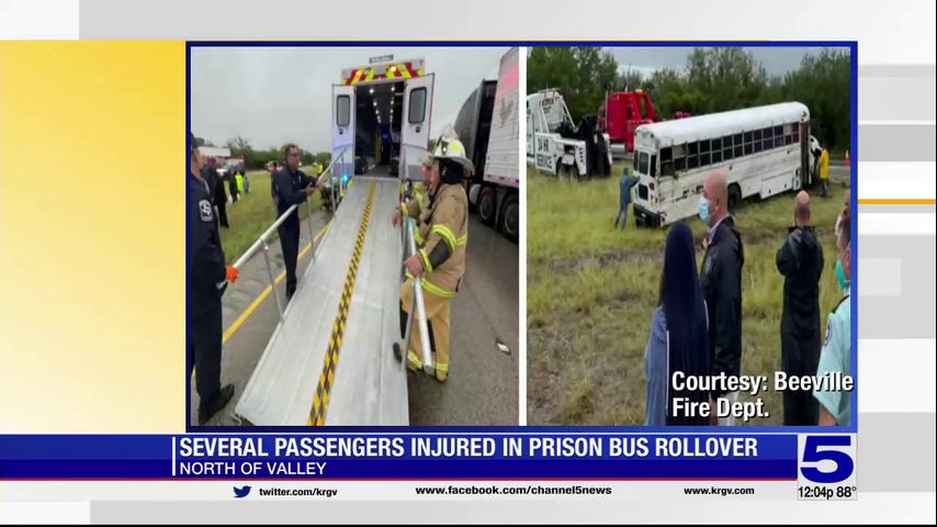 DPS investigating prison bus rollover accident
