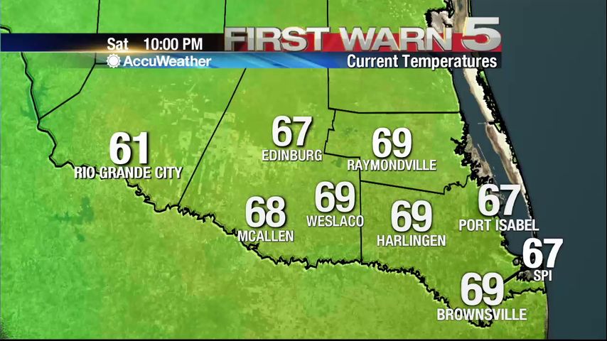 Saturday's Weather 10 p.m.