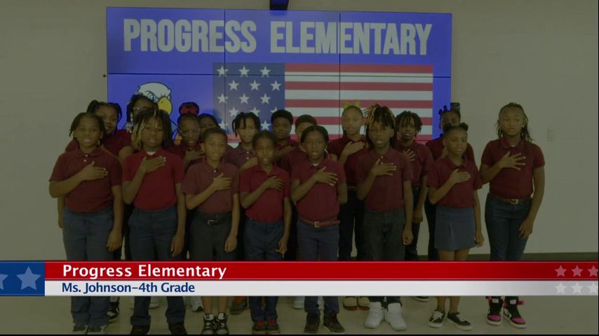 The Pledge of Allegiance, Progress Elementary, Ms. Johnson, 4th Grade