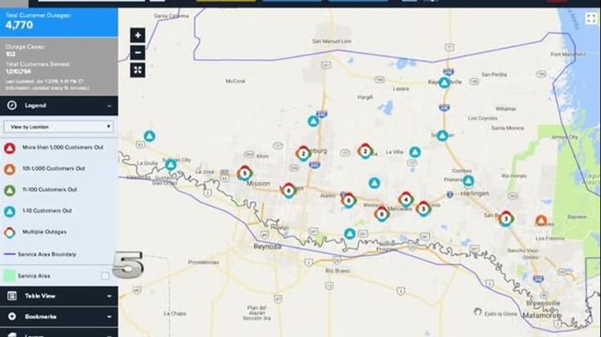 Power Outages Across Rio Grande Valley