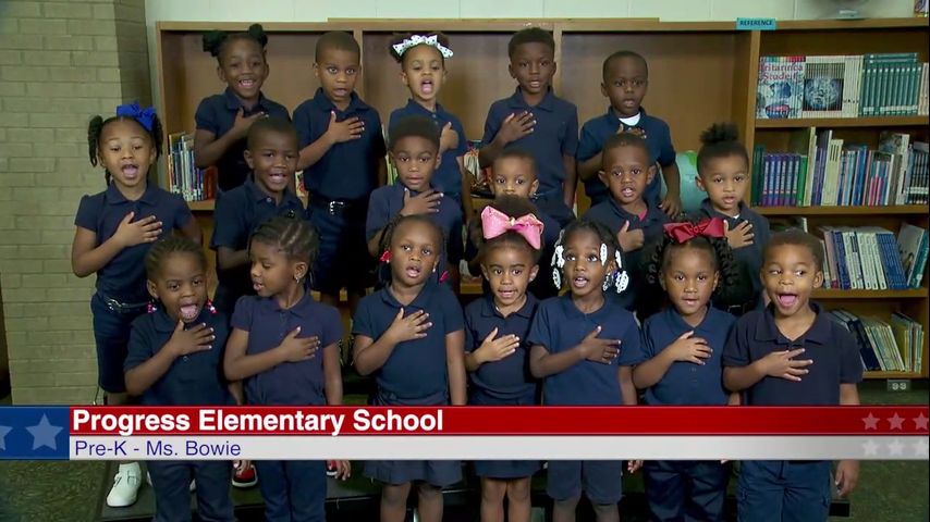 The Pledge of Allegiance: Progress Elementary School - Ms. Bowie, Pre-K