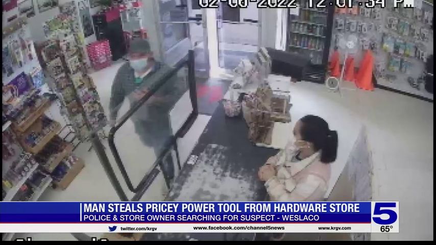 Suspect sought in theft at Weslaco hardware store
