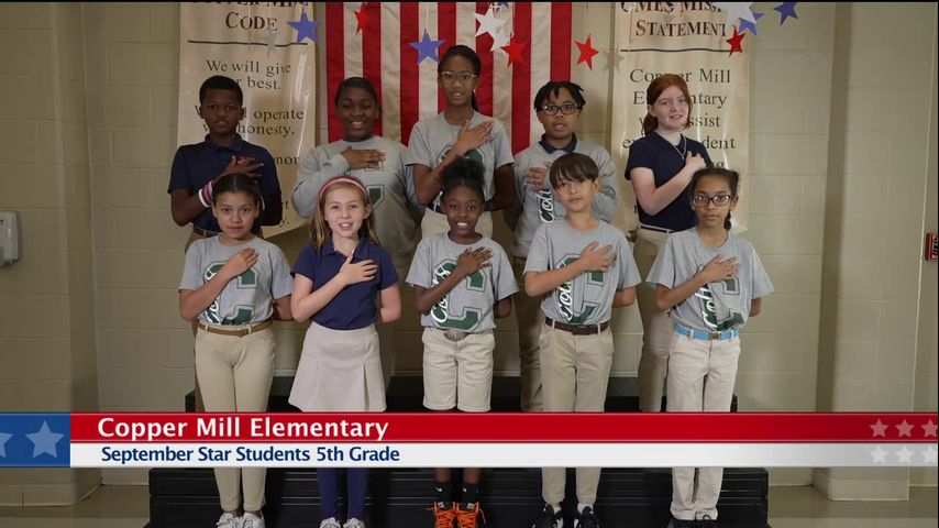 The Pledge of Allegiance - Copper Mill Elementary, 5th Grade September Star Students