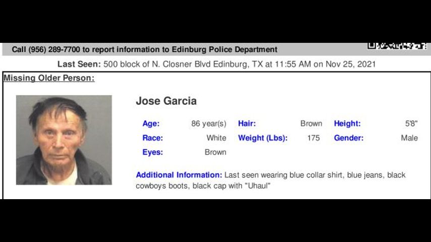 UPDATE: Silver Alert discontinued for missing Edinburg man UPDATE: Silver Alert discontinued for missing Edinburg man