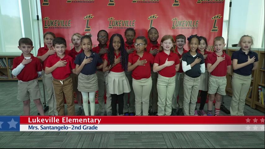 The Pledge of Allegiance, Lukeville Elementary, Mrs. Santangeio, 2nd Grade