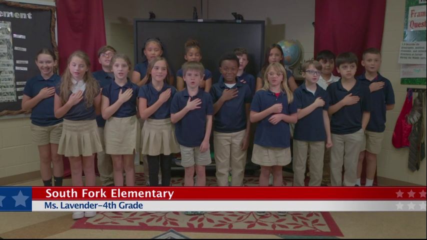 The Pledge of Allegiance, South Fork Elementary, Ms. Lavender, 4th Grade