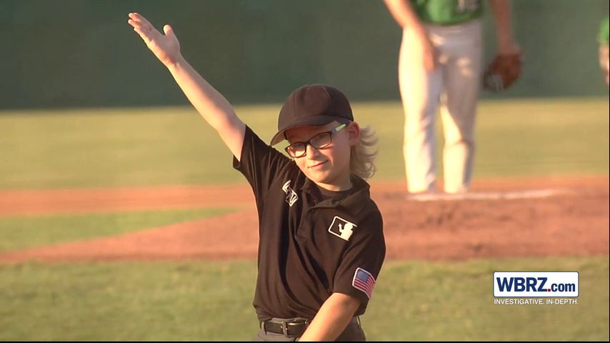 Lathan the Kid Umpire steals the show during Rougarou win