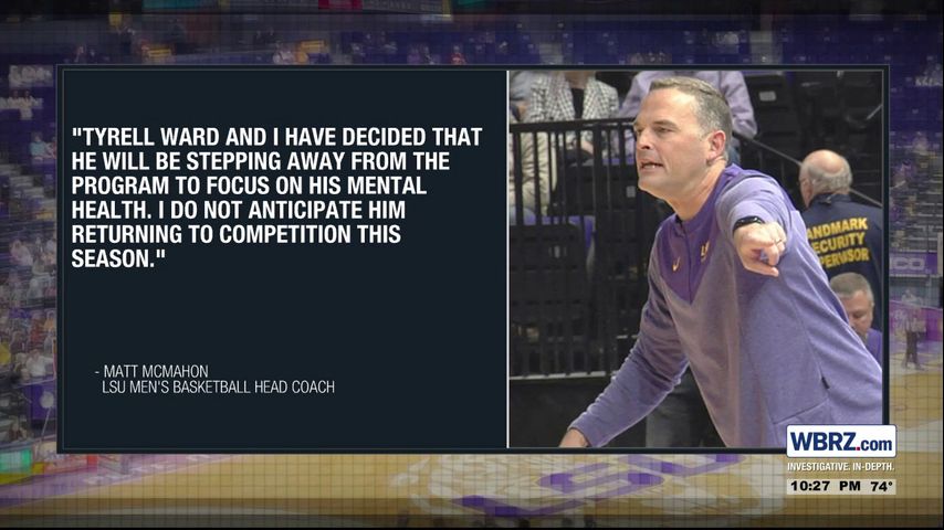 LSU guard Tyrell Ward steps away from the men's basketball program