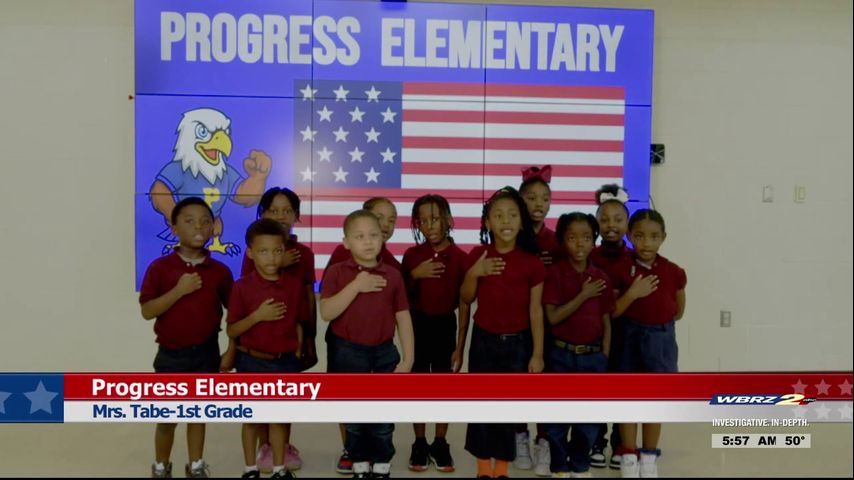 The Pledge of Allegiance, Progress Elementary, Mrs. Tabe, 1st Grade