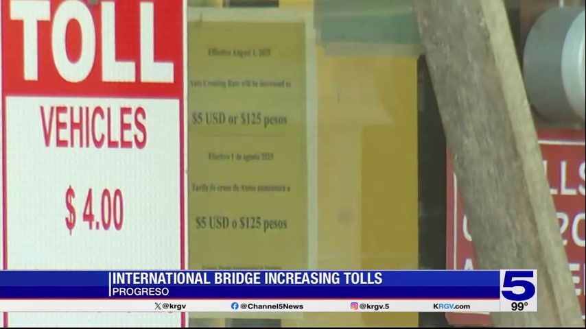 Toll increase set for Progreso International Bridge