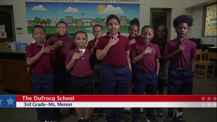 The Pledge of Allegiance - The Dufrocq School, 3rd Grade, Ms. Menon