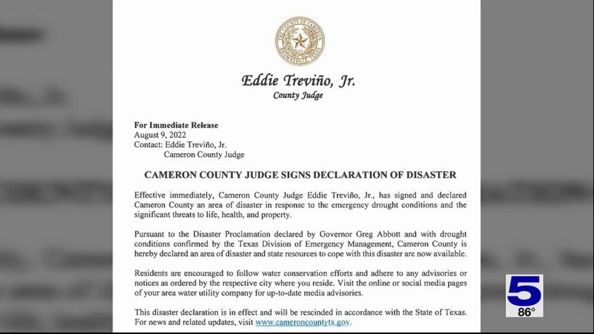 Cameron County judge signs disaster declaration in response to drought ...