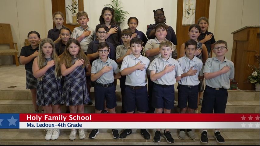 The Pledge of Allegiance, Holy Family School, Ms. Ledoux, 4th Grade The Pledge of Allegiance, Holy Family School, Ms. Ledoux, 4th Grade