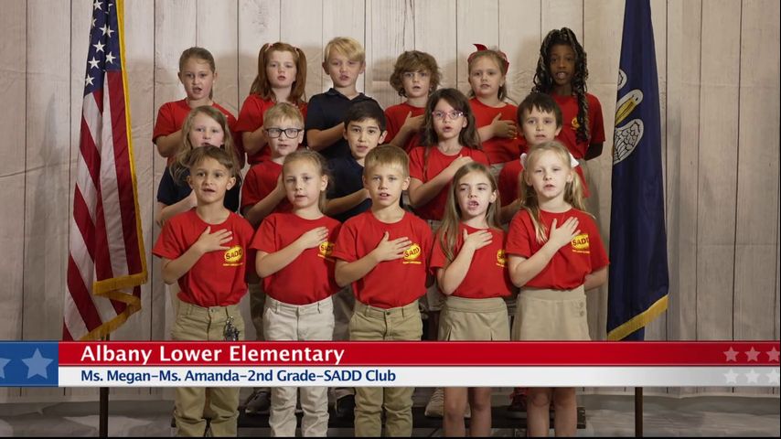 The Pledge of Allegiance, Albany Lower Elementary, 2nd Grade, Ms. Megan and Ms. Amanda, SADD Club