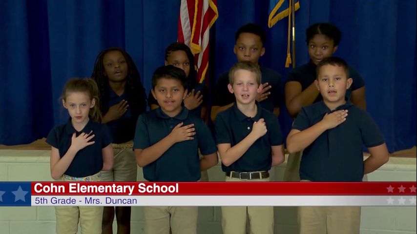 The Pledge of Allegiance: Cohn Elementary School - Mrs. Duncan, 5th Grade