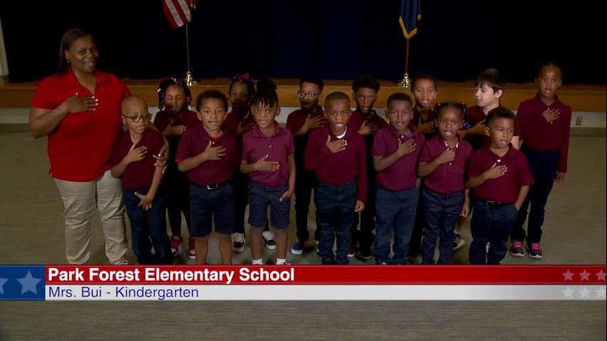 The Pledge of Allegiance: Park Forest Elementary - Mrs. Bui, Kindergarten