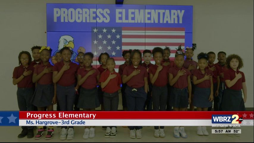 The Pledge of Allegiance, Progress Elementary, Ms. Hargrove, 3rd Grade