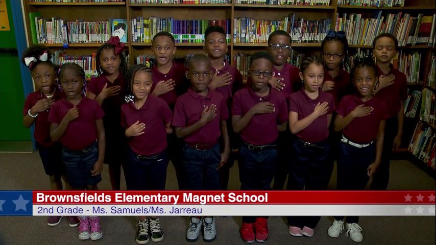 The Pledge of Allegiance: Brownfields Elementary Magnet School - Ms. Samuels/Ms. Jarreau, 2nd Grade