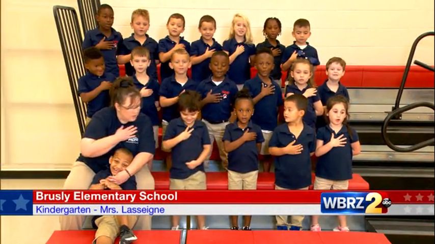 The Pledge of Allegiance: Brusly Elementary School - Kindergarten, Mrs. Lasseigne