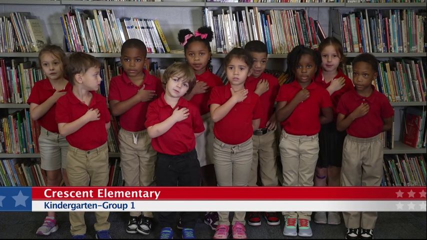 The Pledge of Allegiance, Crescent Elementary, Kindergarten, Group 1