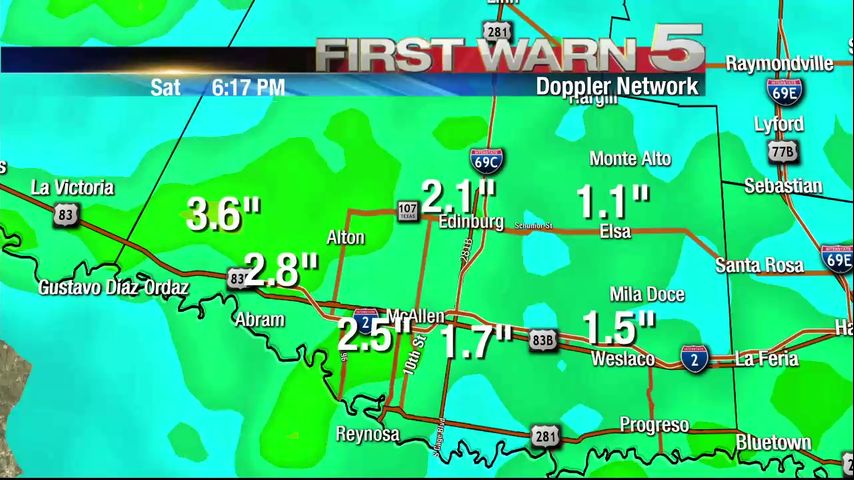 Saturday's Weather 6 p.m.
