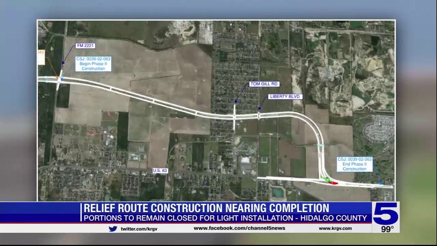U.S. 83 relief route construction nearing completion