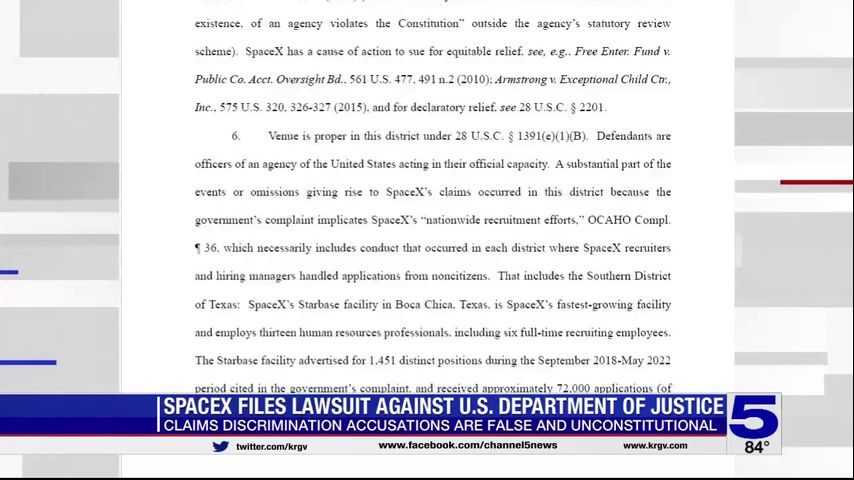 SpaceX files countersuit against Justice Department over discrimination ...