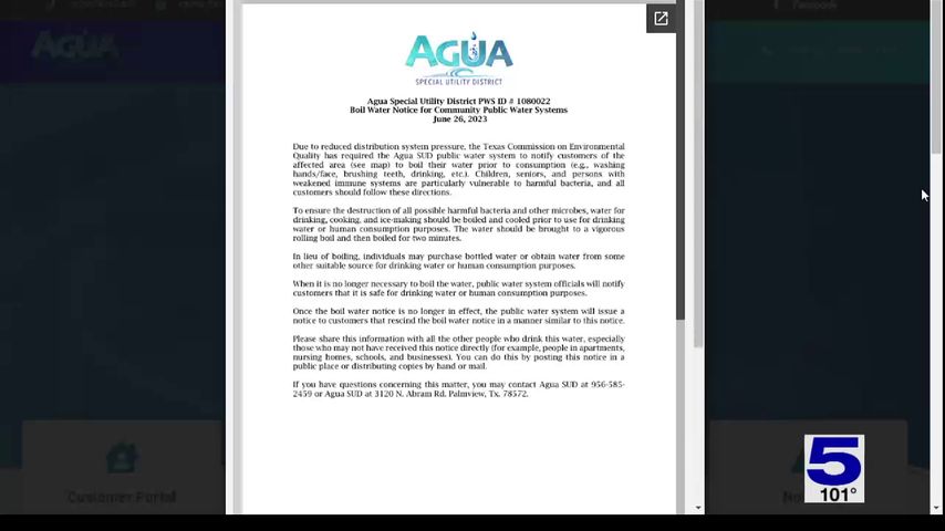 North Alamo Water Supply lifts boil water notice