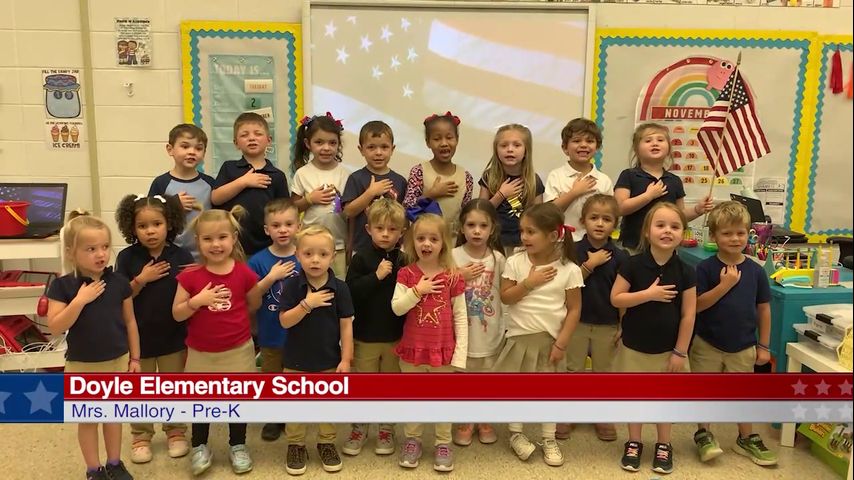 The Pledge of Allegiance: Doyle Elementary School - Mrs. Mallory, Pre-K
