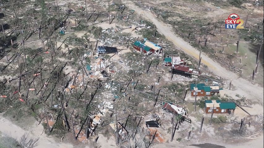 Mar. 18 - Sky Eye 2 flies over Kentwood-Tylertown tornado damage