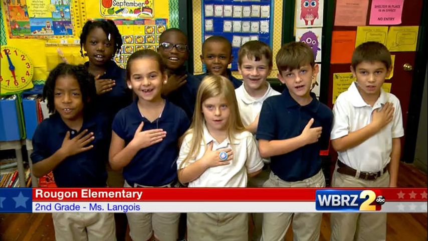 Pledge of Allegiance: Rougon Elementary, Ms. Langois 2nd Grade