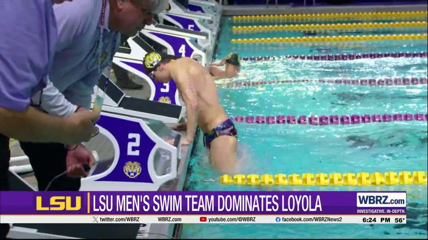 LSU swim team dominates Loyola in dual meet