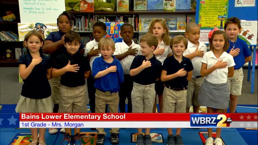 The Pledge of Allegiance:Baines Lower Elementary, Mrs. Morgan, 1st Grade
