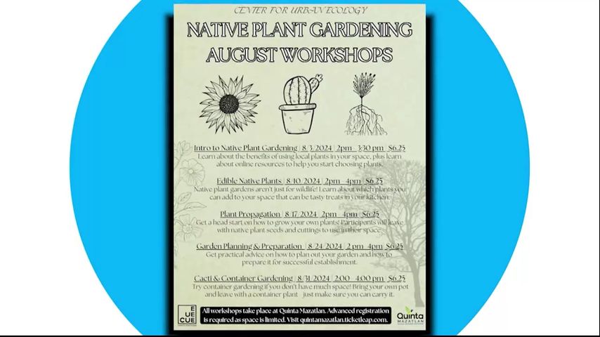 Native Plant Gardening August Workshops