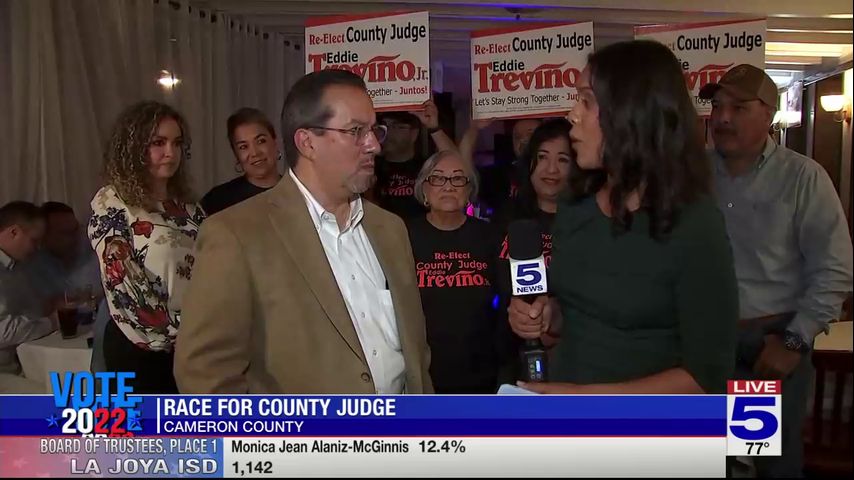 Cameron County Judge Eddie Treviño celebrates victory after challenger ...