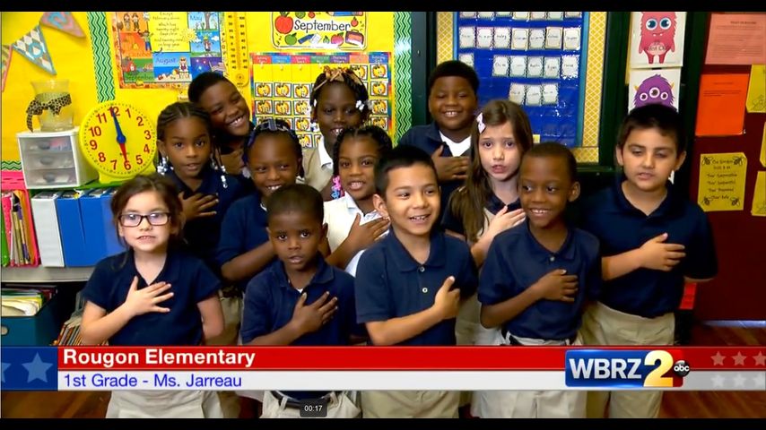 Pledge of Allegiance: Rougon Elementary, Ms. Jarreau 1st Grade