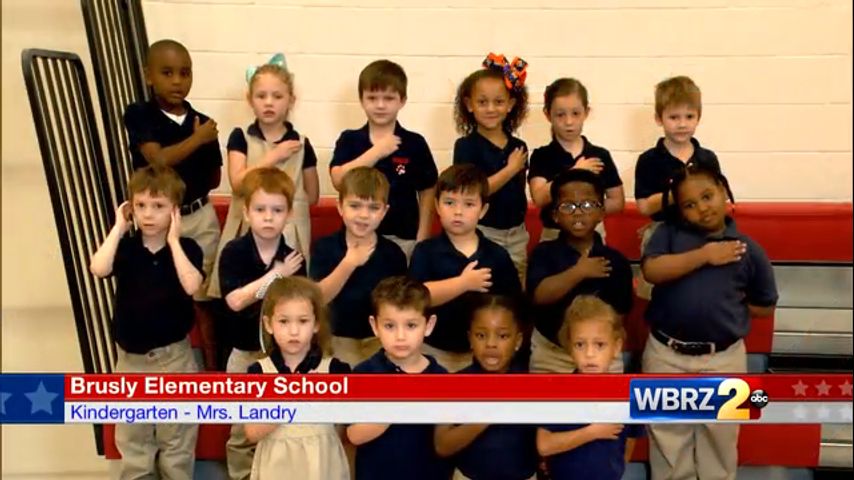 The Pledge of Allegiance: Brusly Elementary School - Mrs. Landry, Kindergarten