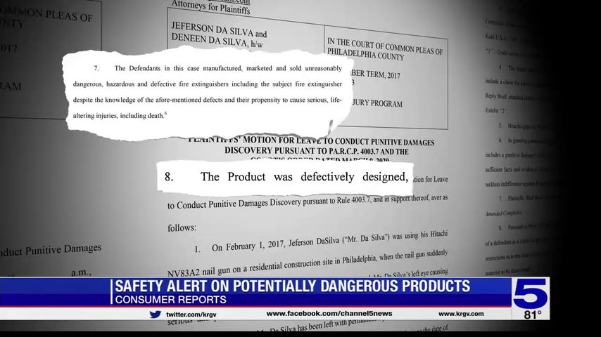 Consumer Reports: Safety alert on potentially dangerous products